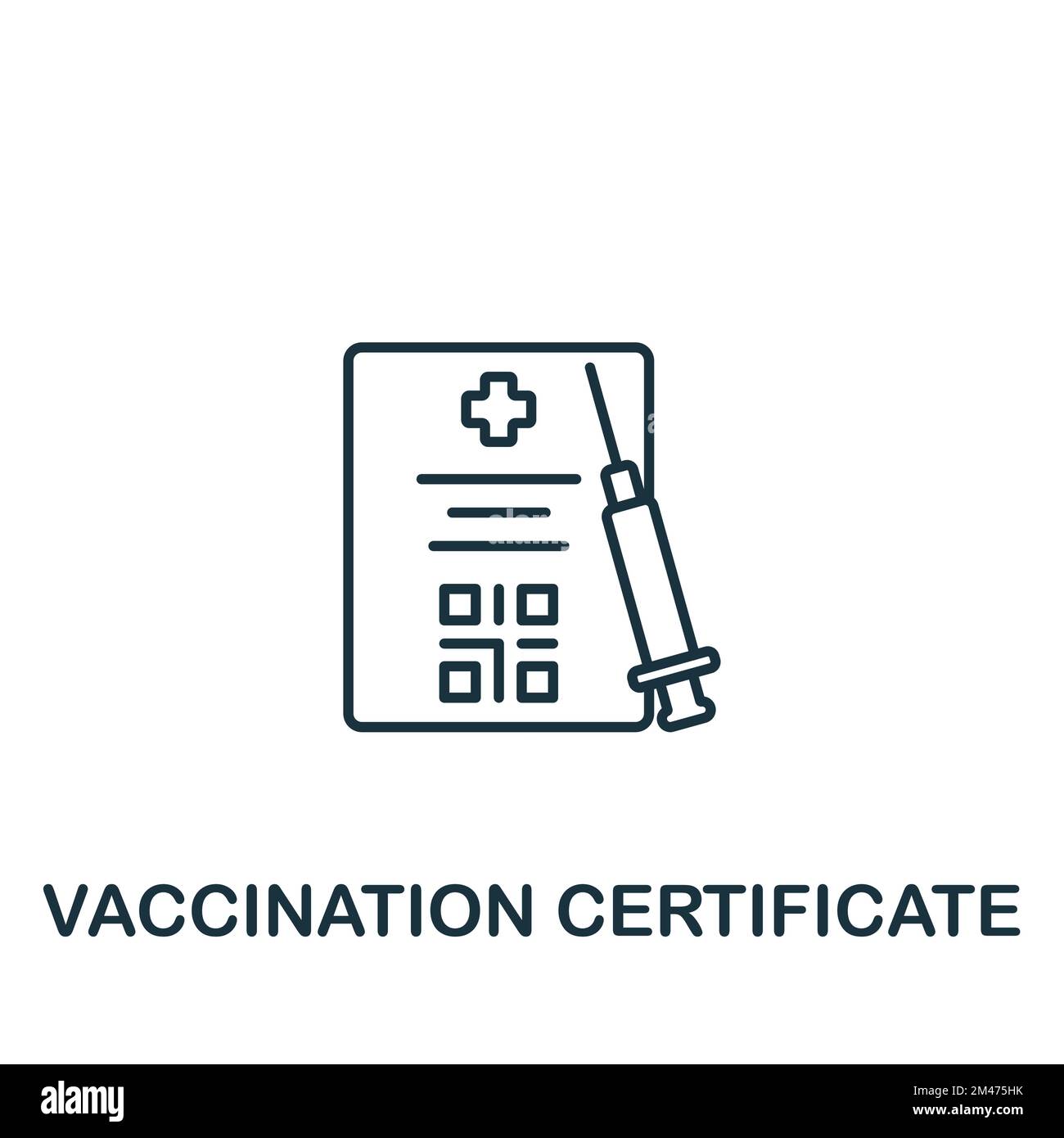 Vaccination Certificate icon. Monochrome simple New Normality icon for ...
