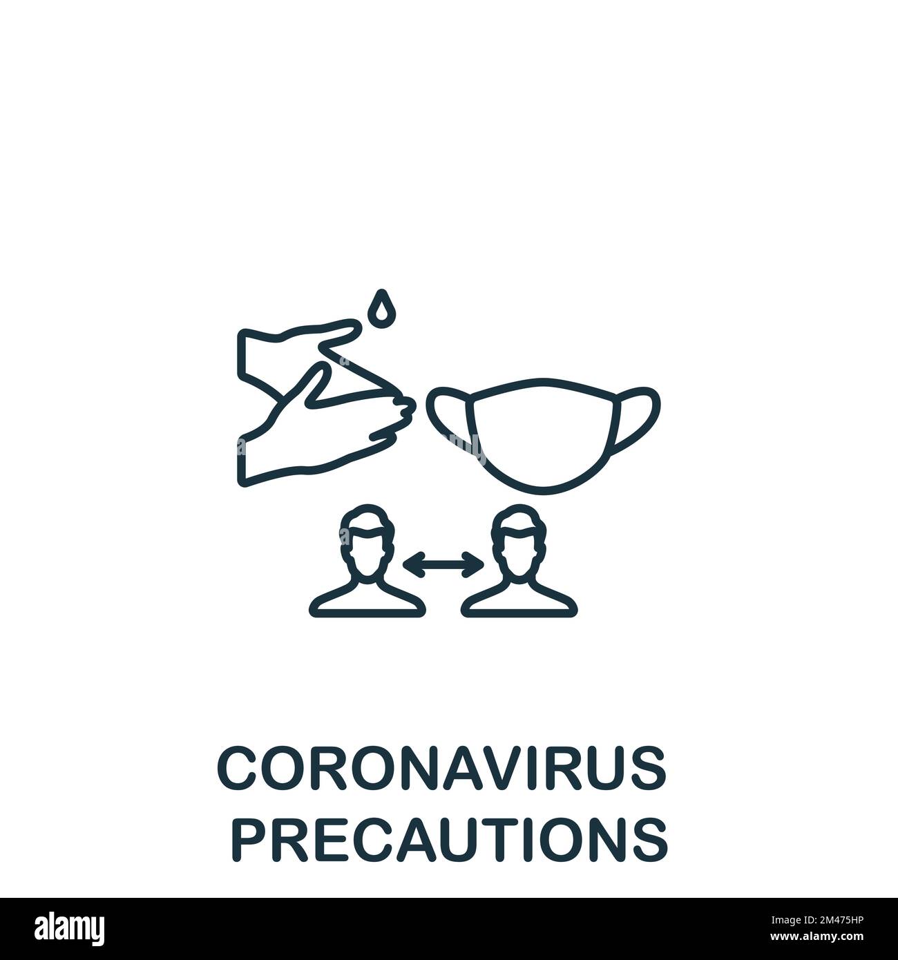 Coronavirus Precautions icon. Monochrome simple New Normality icon for ...
