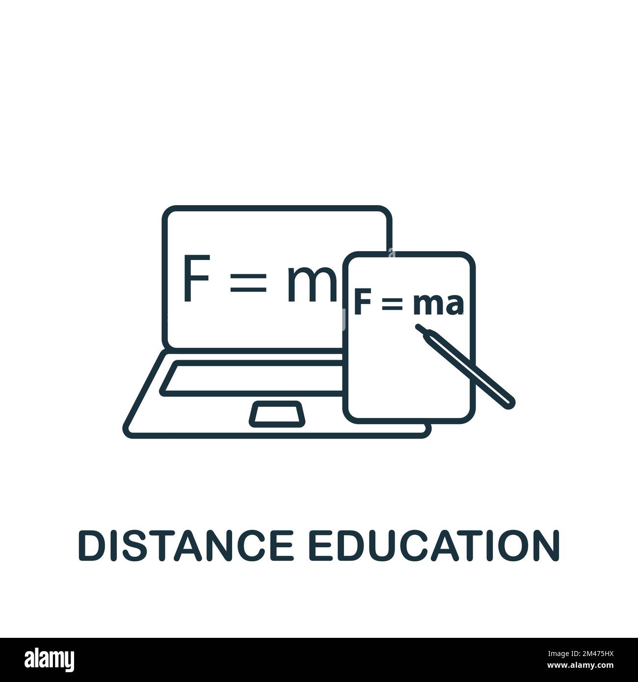 Distance Education Icon Monochrome Simple New Normality Icon For Templates Web Design And