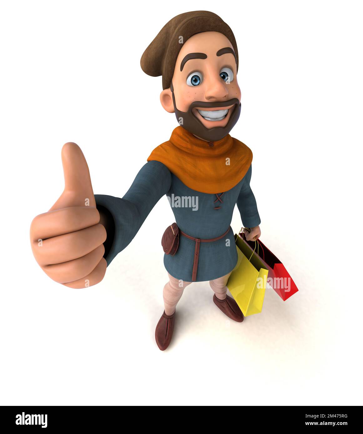 Fun 3D cartoon medieval man Stock Photo - Alamy