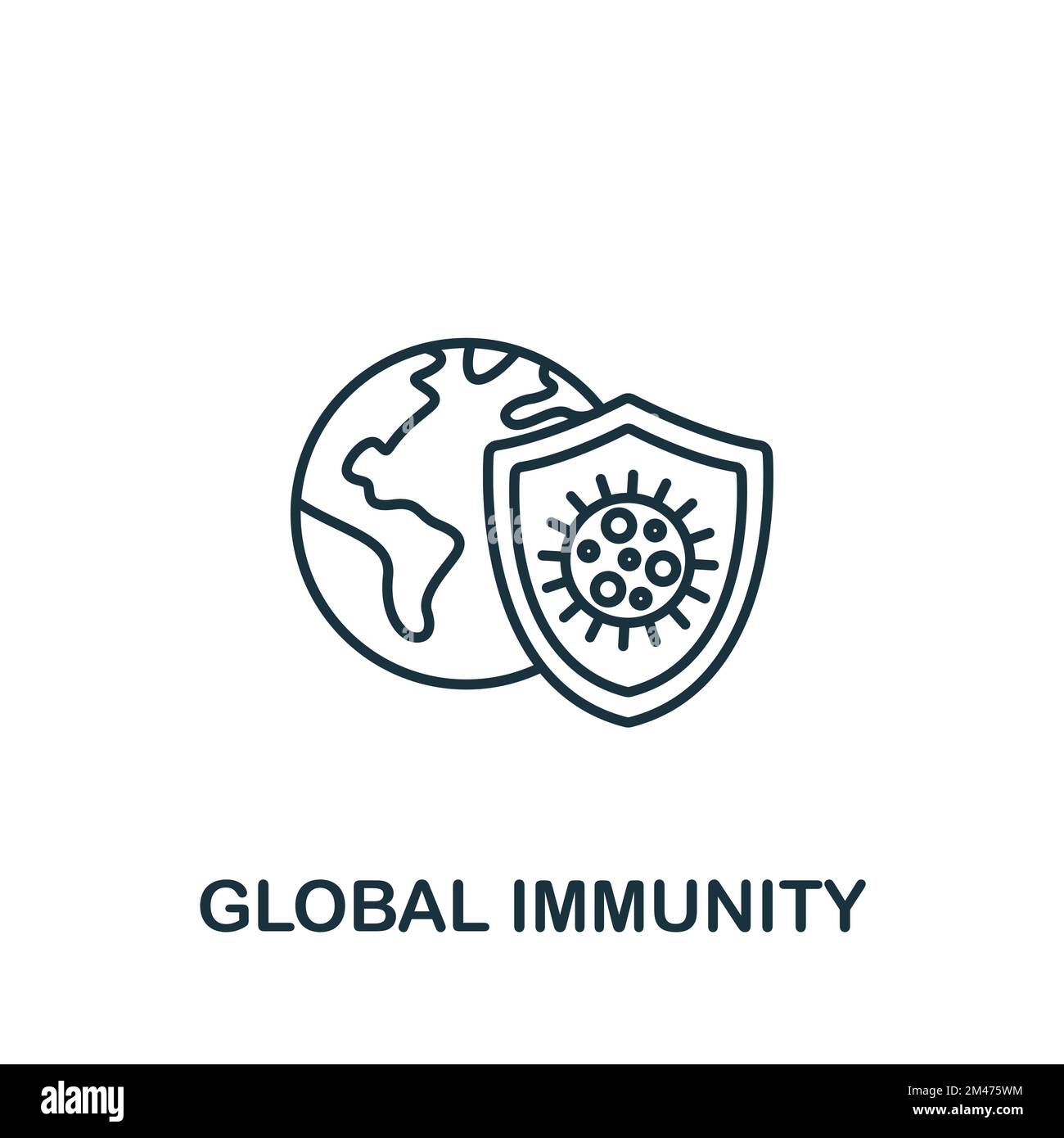 Global Immunity icon. Monochrome simple New Normality icon for ...