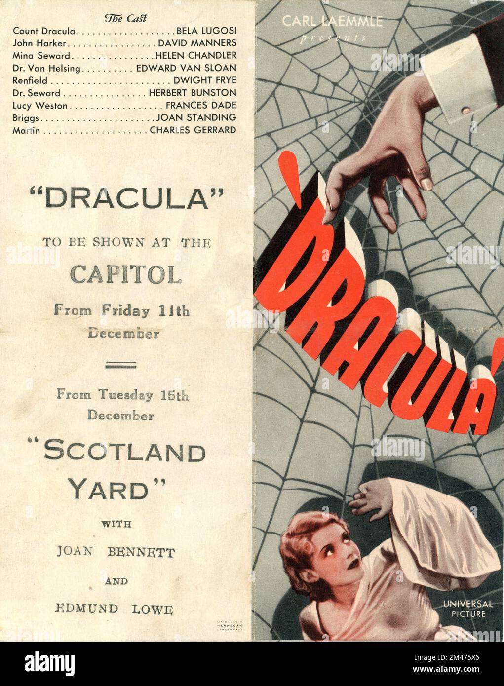 BELA LUGOSI and HELEN CHANDLER in DRACULA 1931 director TOD BROWNING ...
