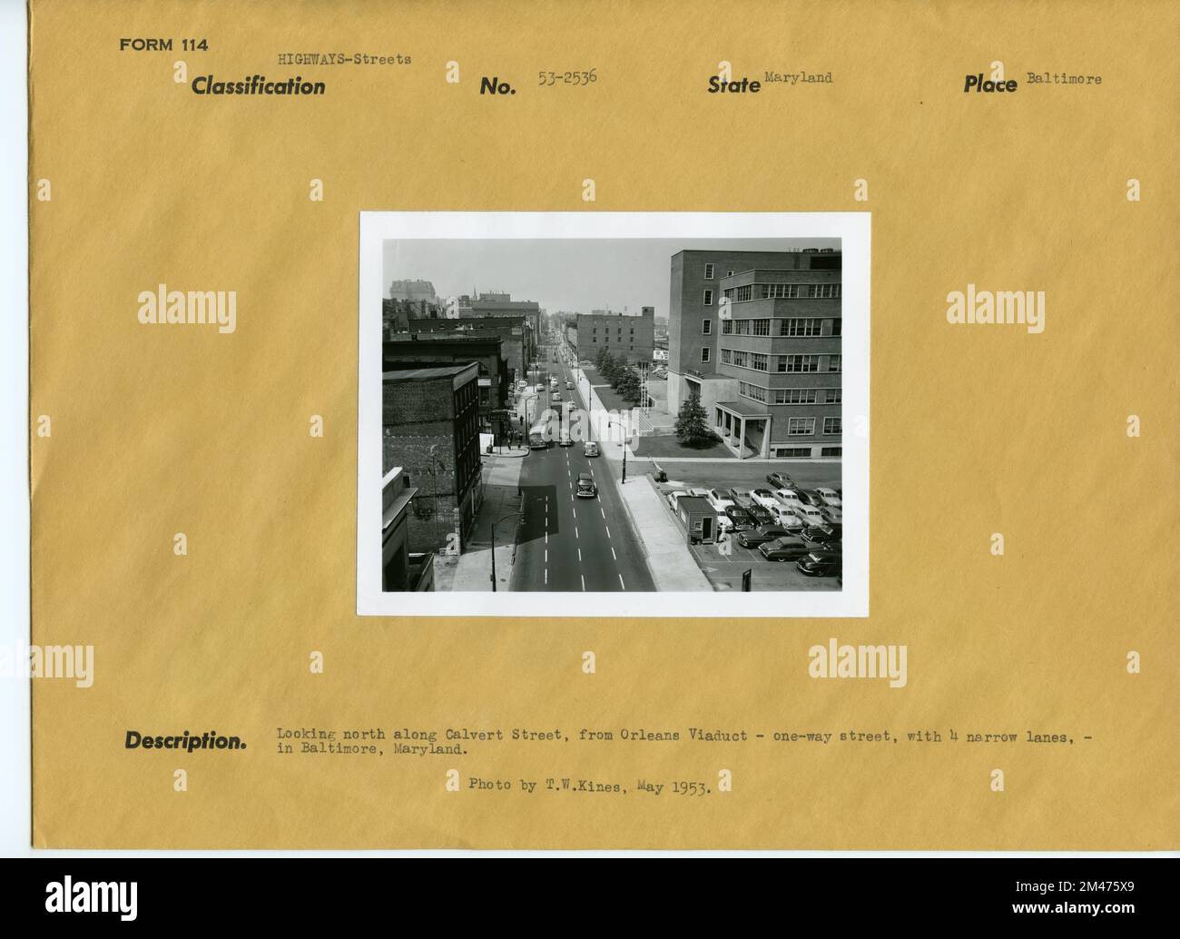 Calvert Street, Baltimore. Original caption: Looking north along ...