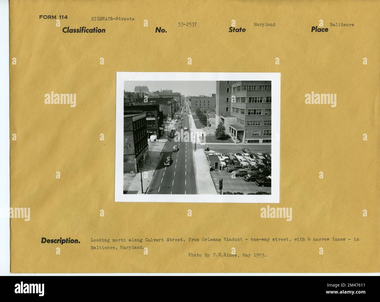 Calvert Street, Baltimore. Original caption: Looking north along ...