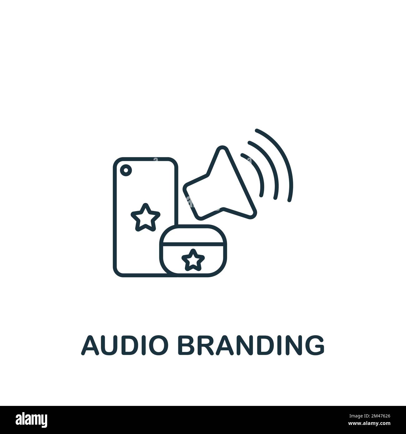 Audio Branding icon. Simple line element neuromarketing symbol for ...