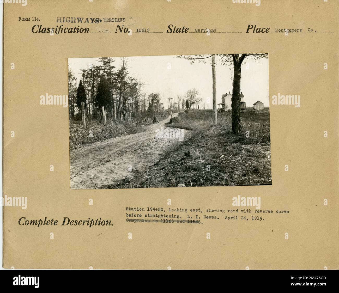 Road With Reverse Curve Before Straightening. Original caption: Station ...