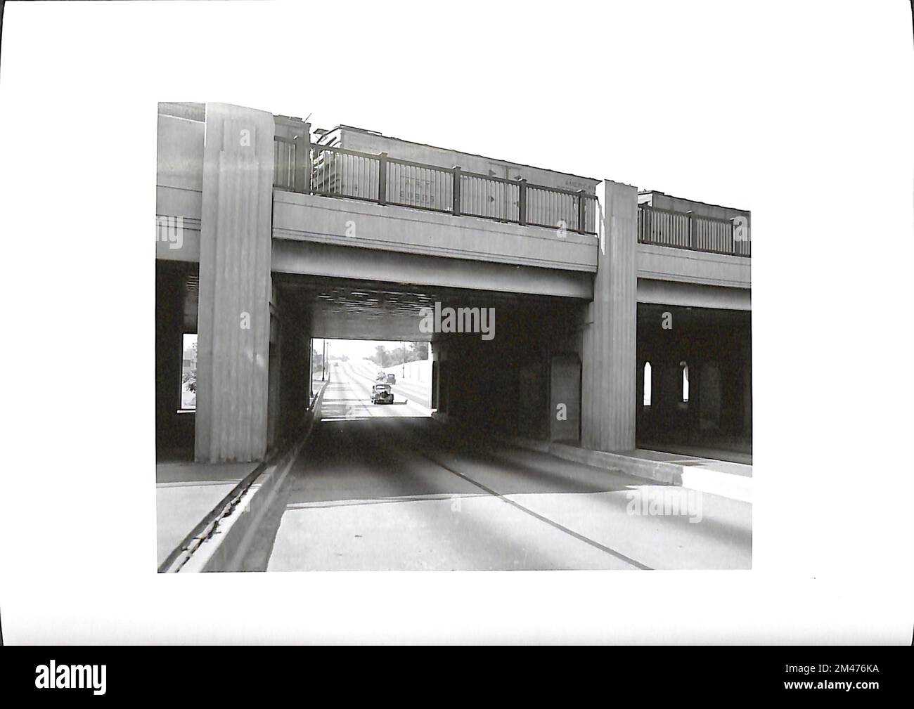 Railroad overpass and expressway, Atchison, Topeka and Santa Fe Railway ...