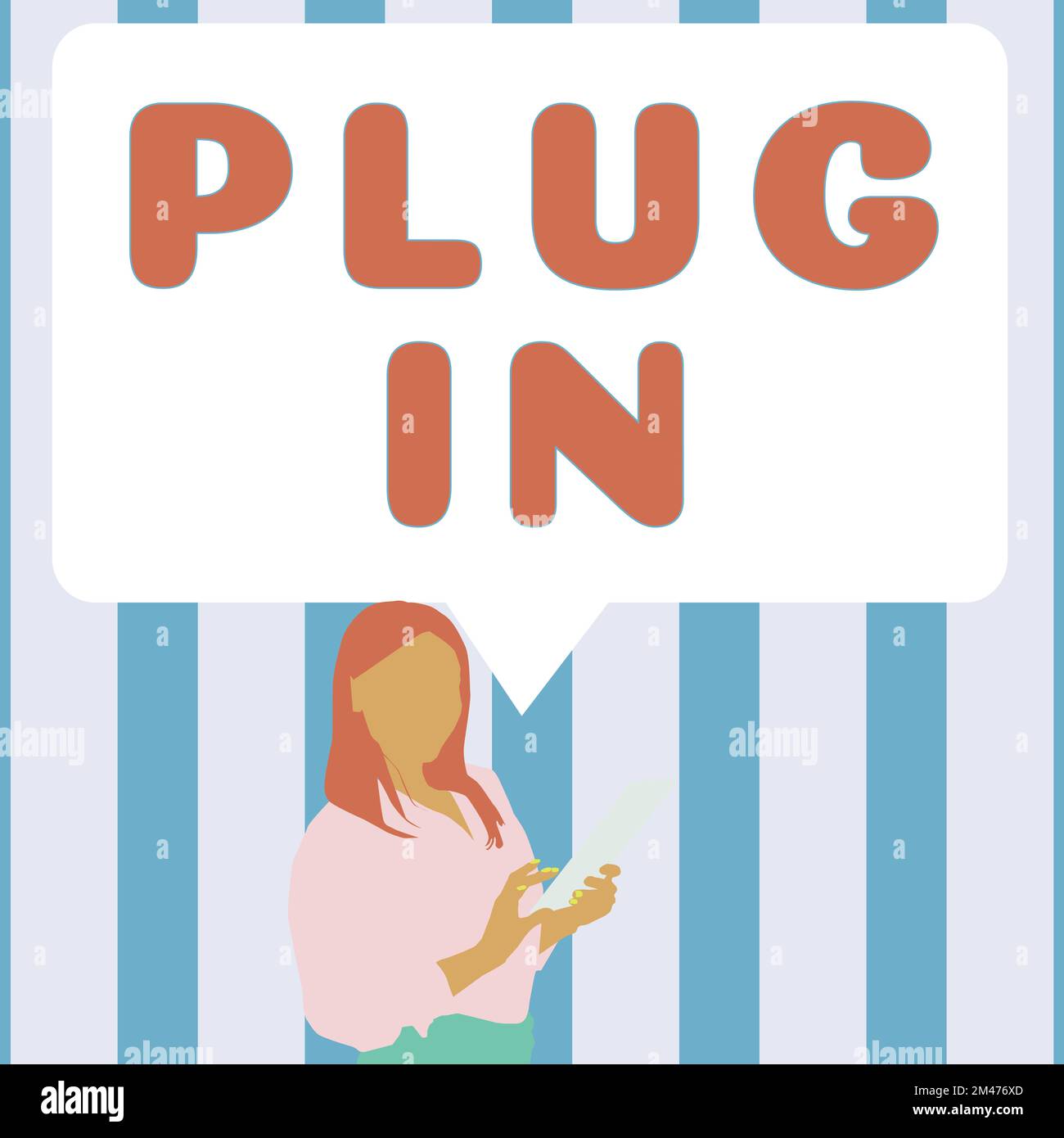 Hand writing sign Plug In. Internet Concept putting device into ...