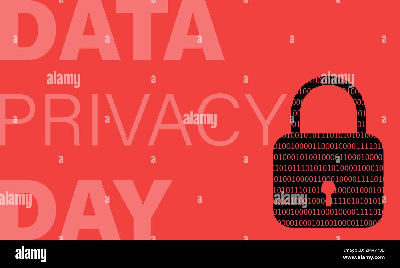 Data Privacy Day. Template for background, banner, card, poster with text inscription. January ...