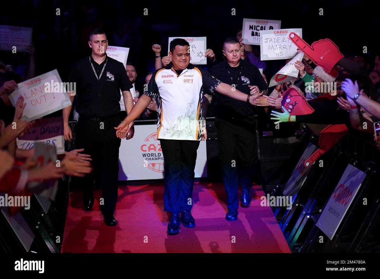 Philippines' Paolo Nebrida prepares to walk out before playing ...