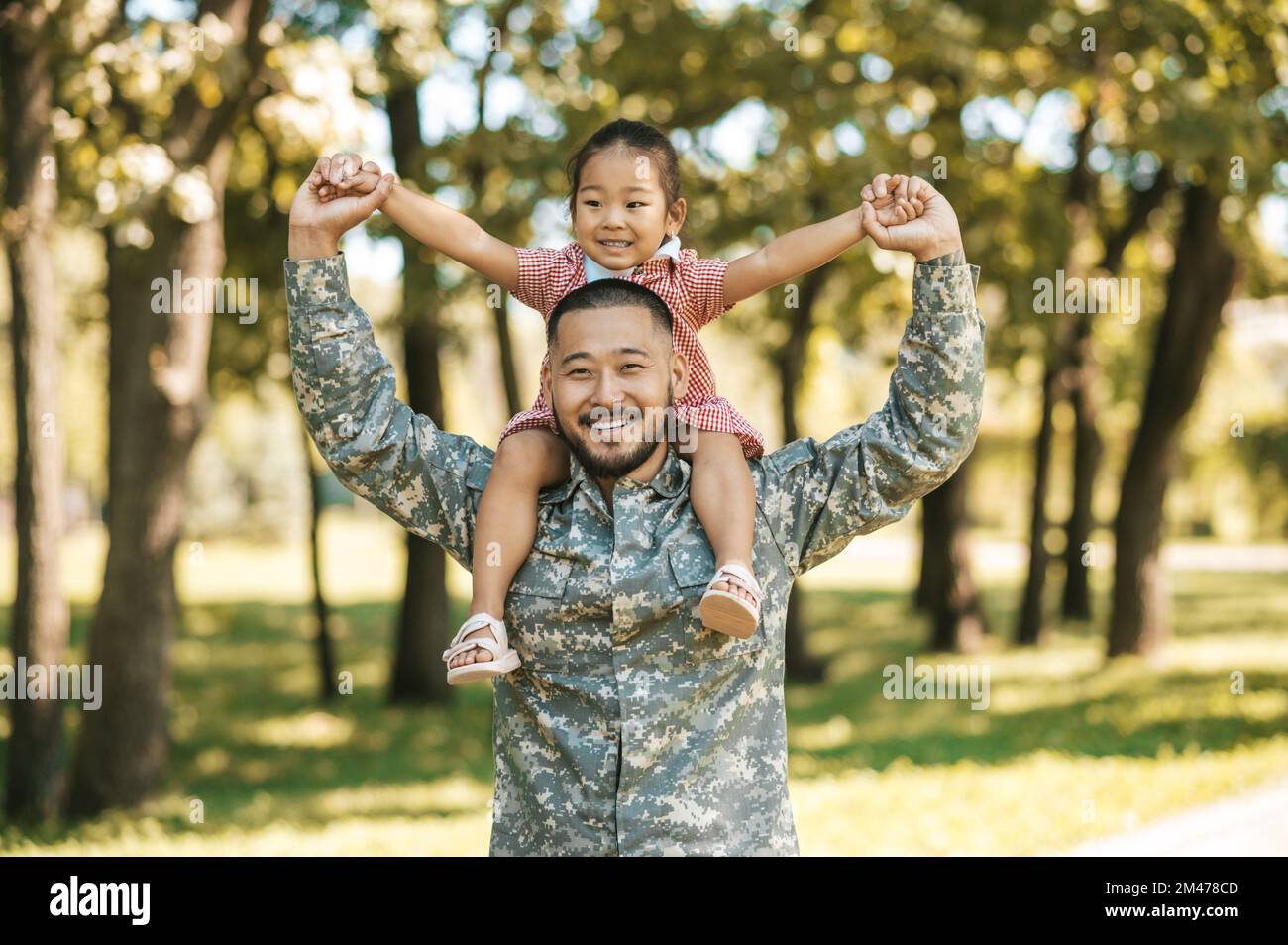 Officer spending time with his daughter and looking happy and excited ...