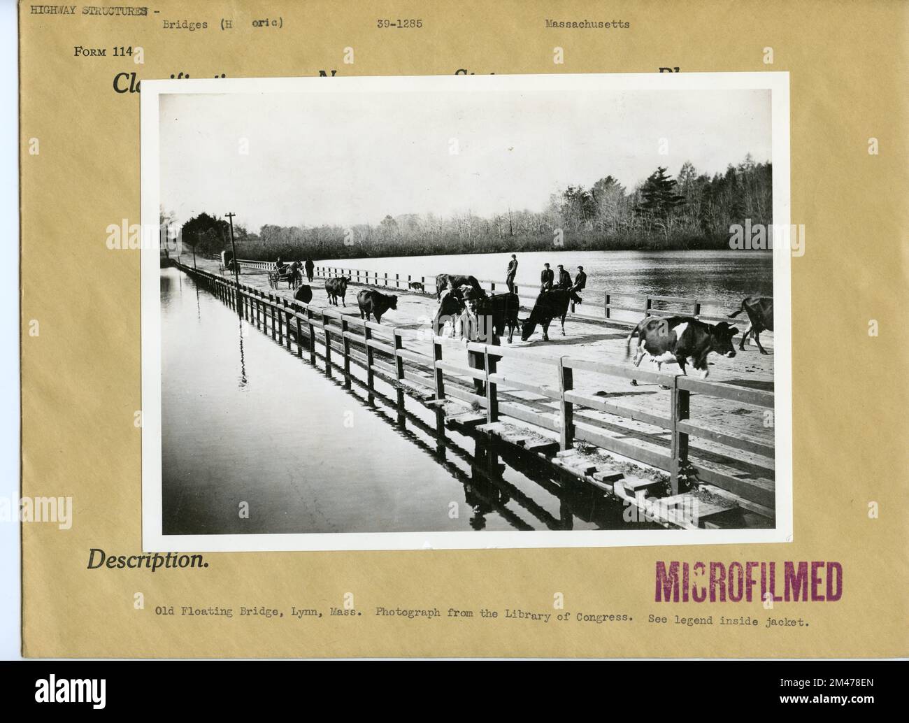 Old Floating Bridge, Lynn, Massachusetts. Original caption: Old ...