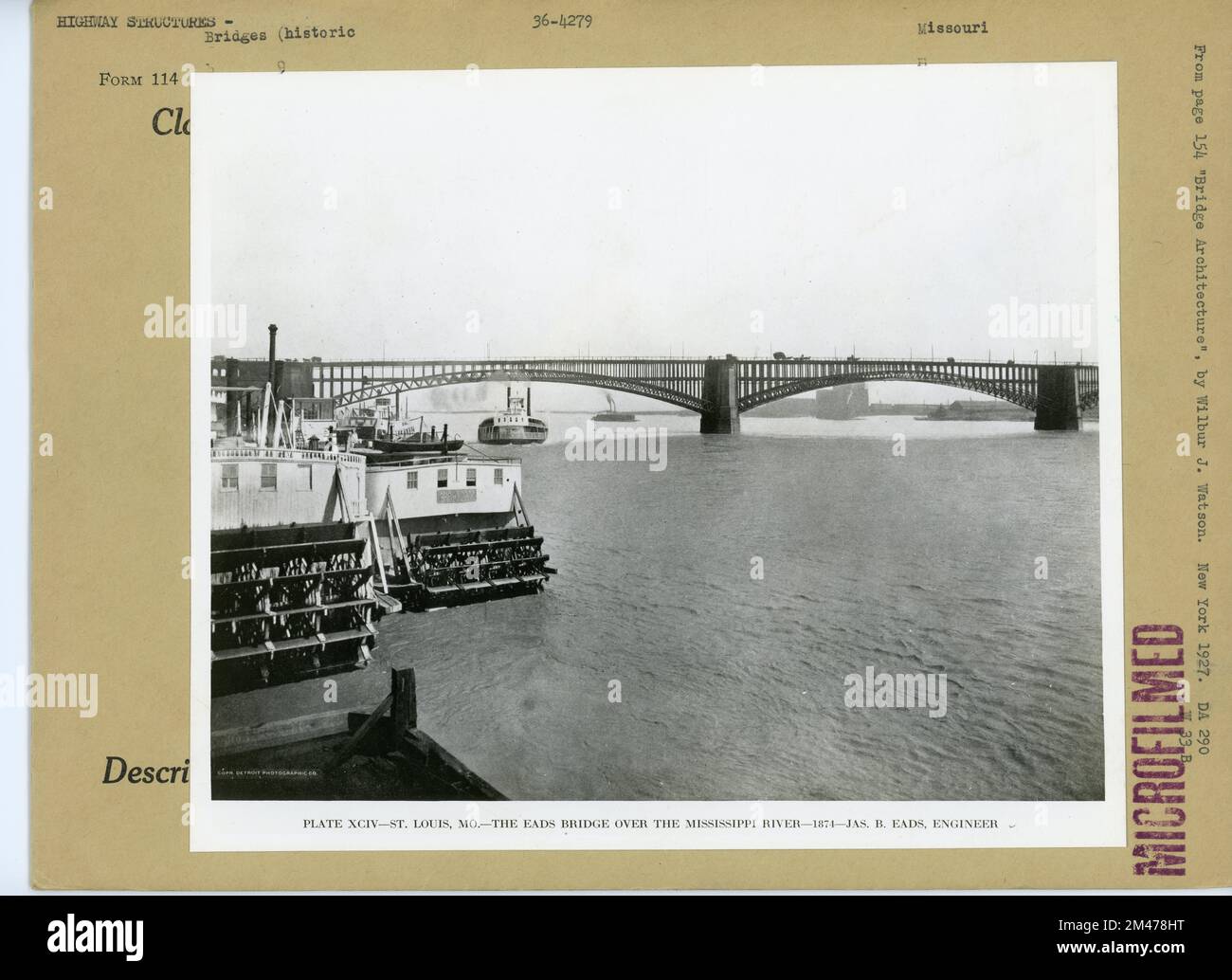 The Eads Bridge Over the Mississippi River, St. Louis, Missouri ...
