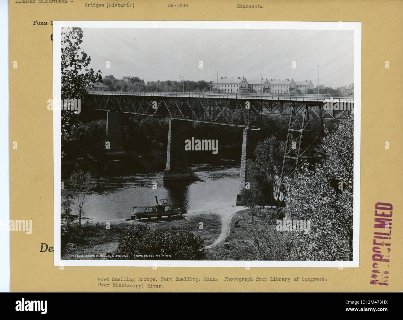Fort Snelling Bridge, Fort Snelling, Minn. Over Mississippi River ...