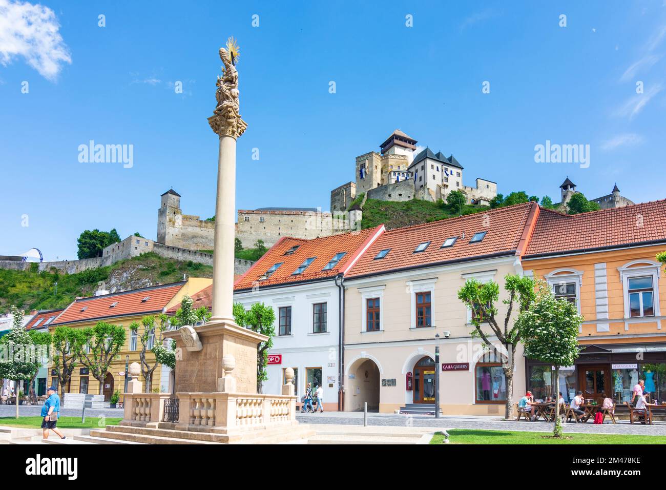 Trencin (Trentschin): main square Mierove namestie (Peace Square ...