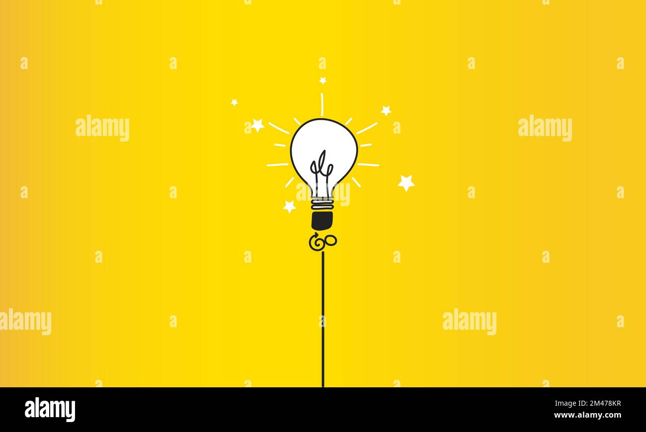 Bulb standing out against a yellow background. Concept of innovation ...