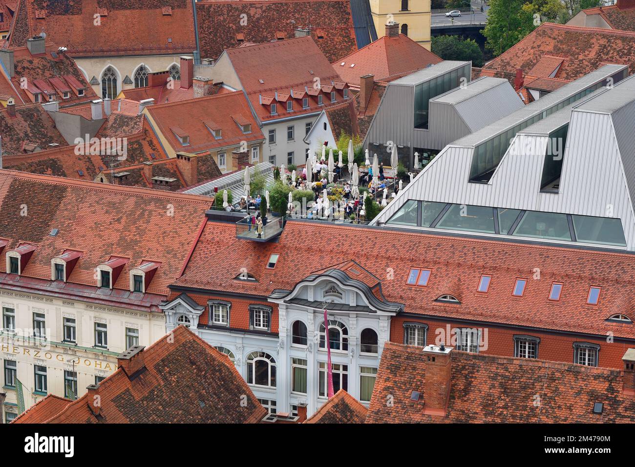 Graz, Austria - September 22, 2022: view over the capital of styria ...