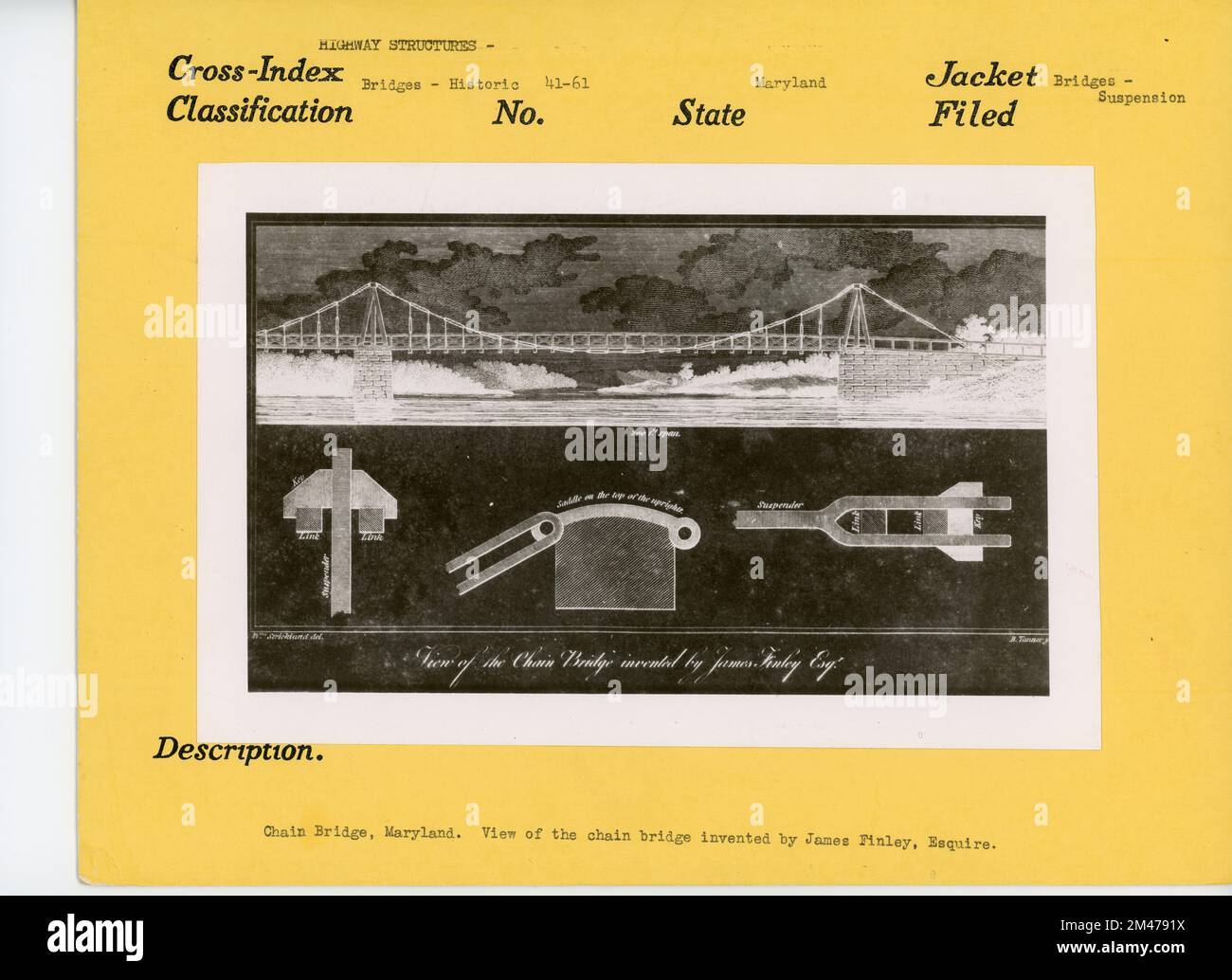 Chain Bridge, Maryland. Original caption: Chain Bridge, Maryland. View ...
