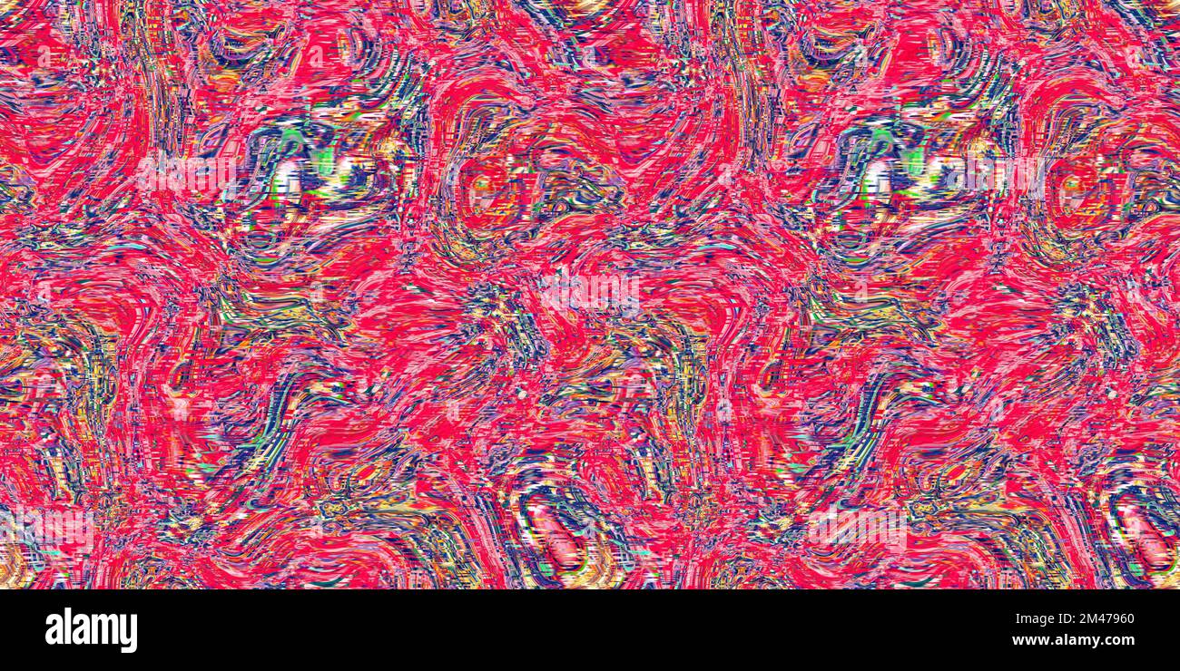 Vibrant pink distortion border. Bright colorful kitsch banner for fluid ...