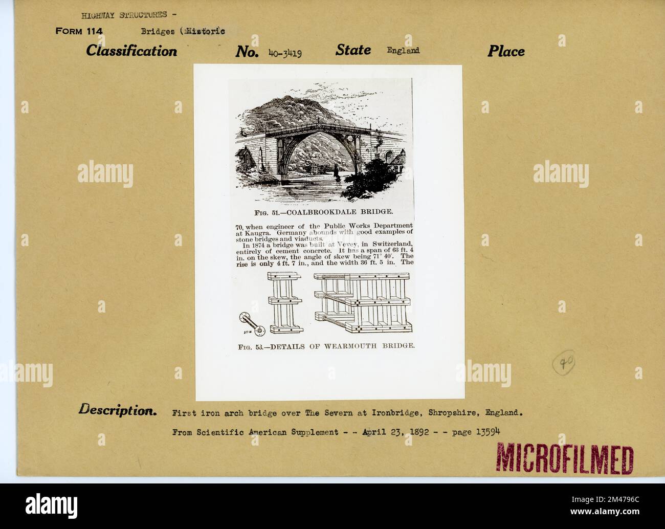 First iron arch bridge over The Severn at Ironbridge, Shropshire ...