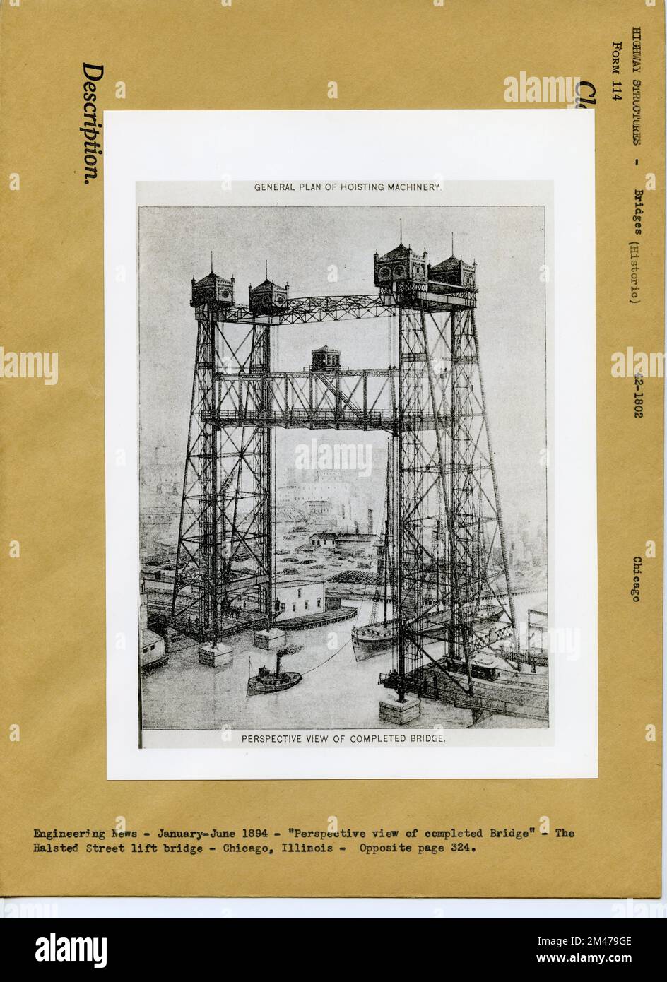 The Halsted Street Lift Bridge In Chicago, Illinois. State: Illinois ...