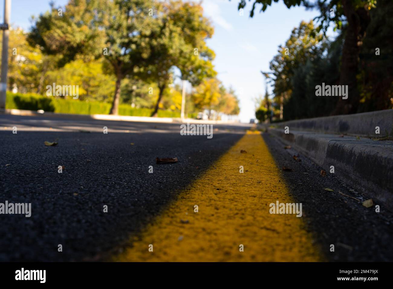 Empty street in autumn hi-res stock photography and images - Alamy