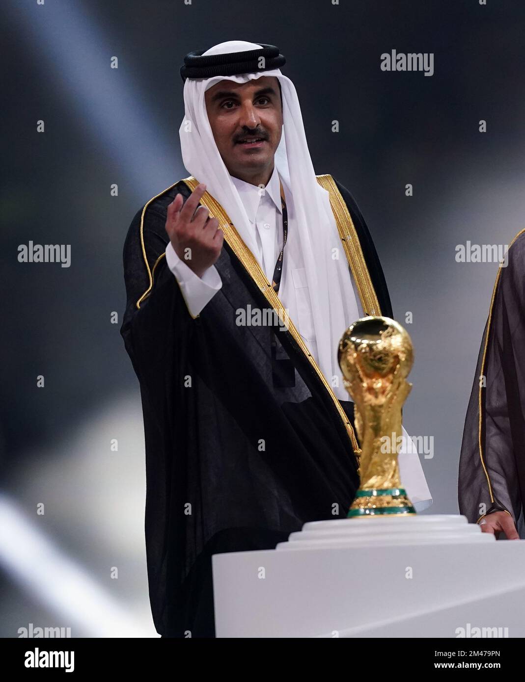 Emir of Qatar Sheikh Tamim bin Hamad al-Thani following the FIFA World ...