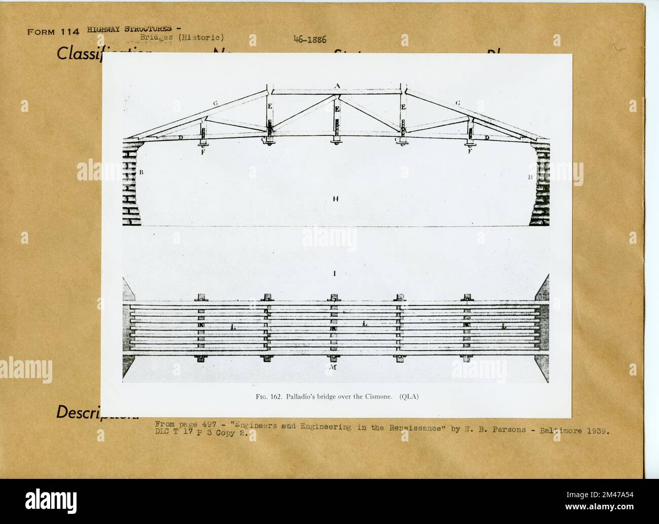 Palladio's bridge over the Cismone. Original caption: From page 497 ...