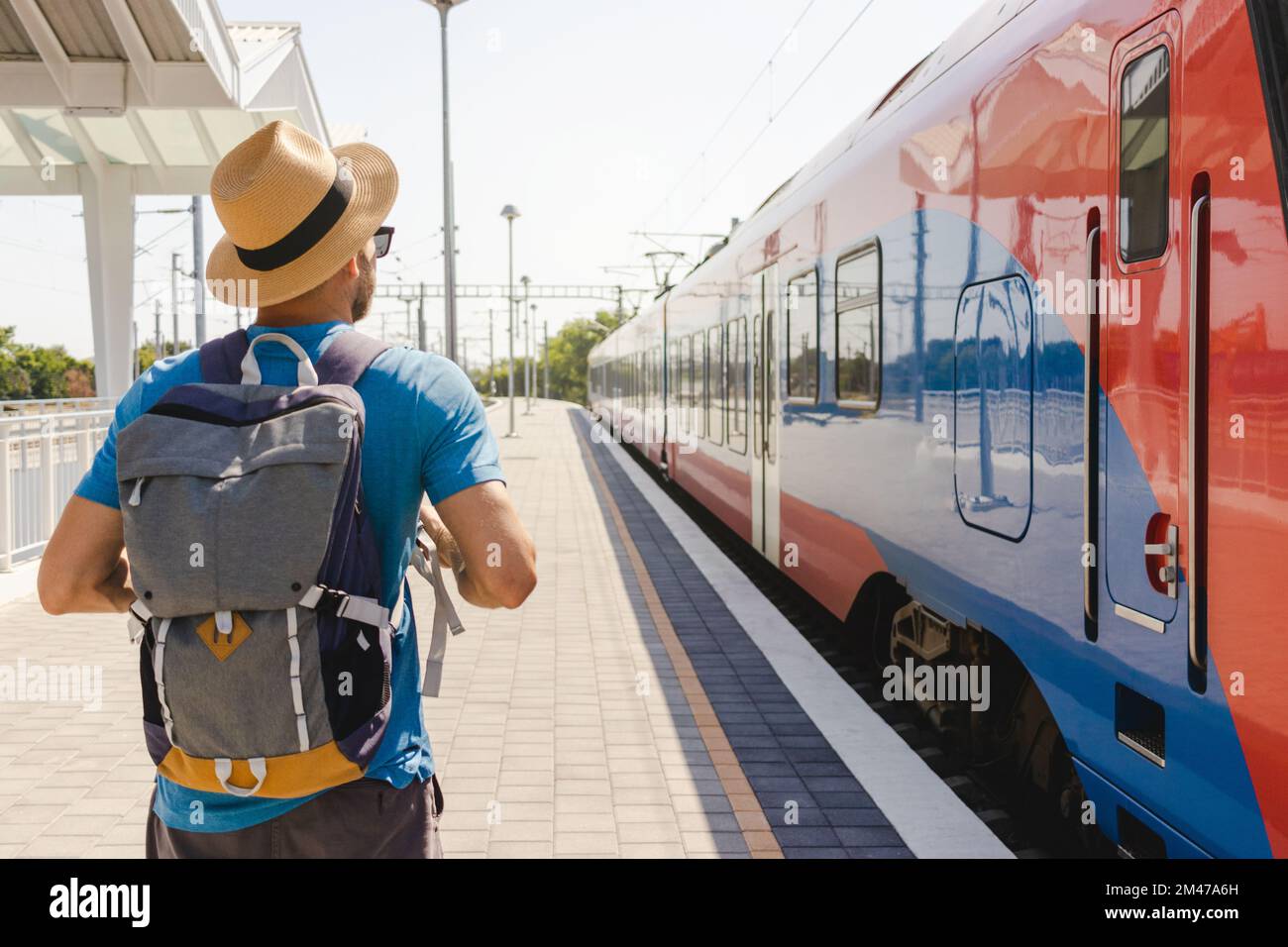 Passenger traveler backpack hi-res stock photography and images - Alamy