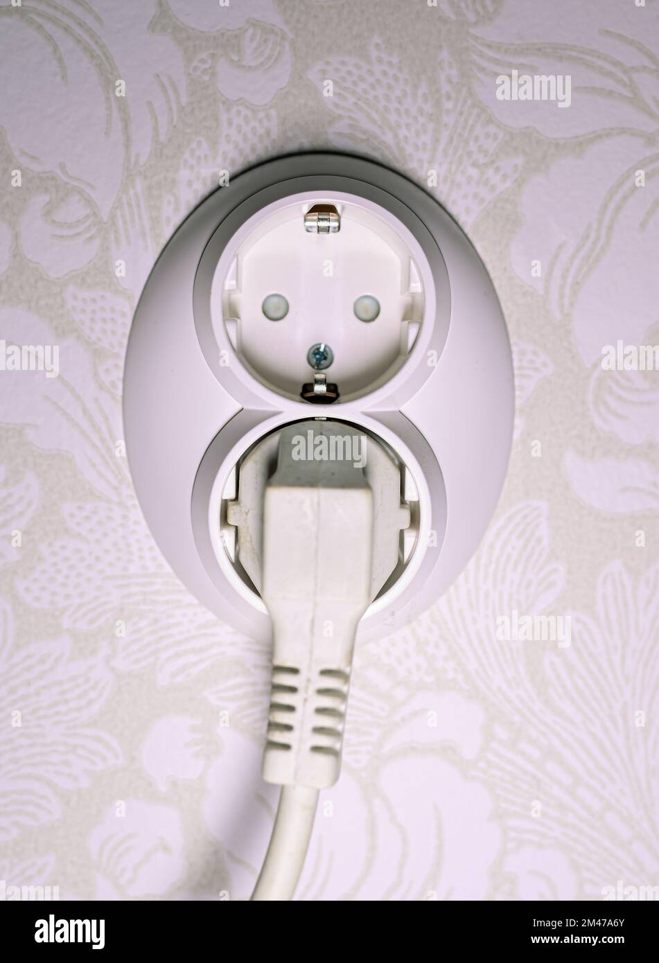 electric socket and cable indoors in Sweden Stock Photo - Alamy