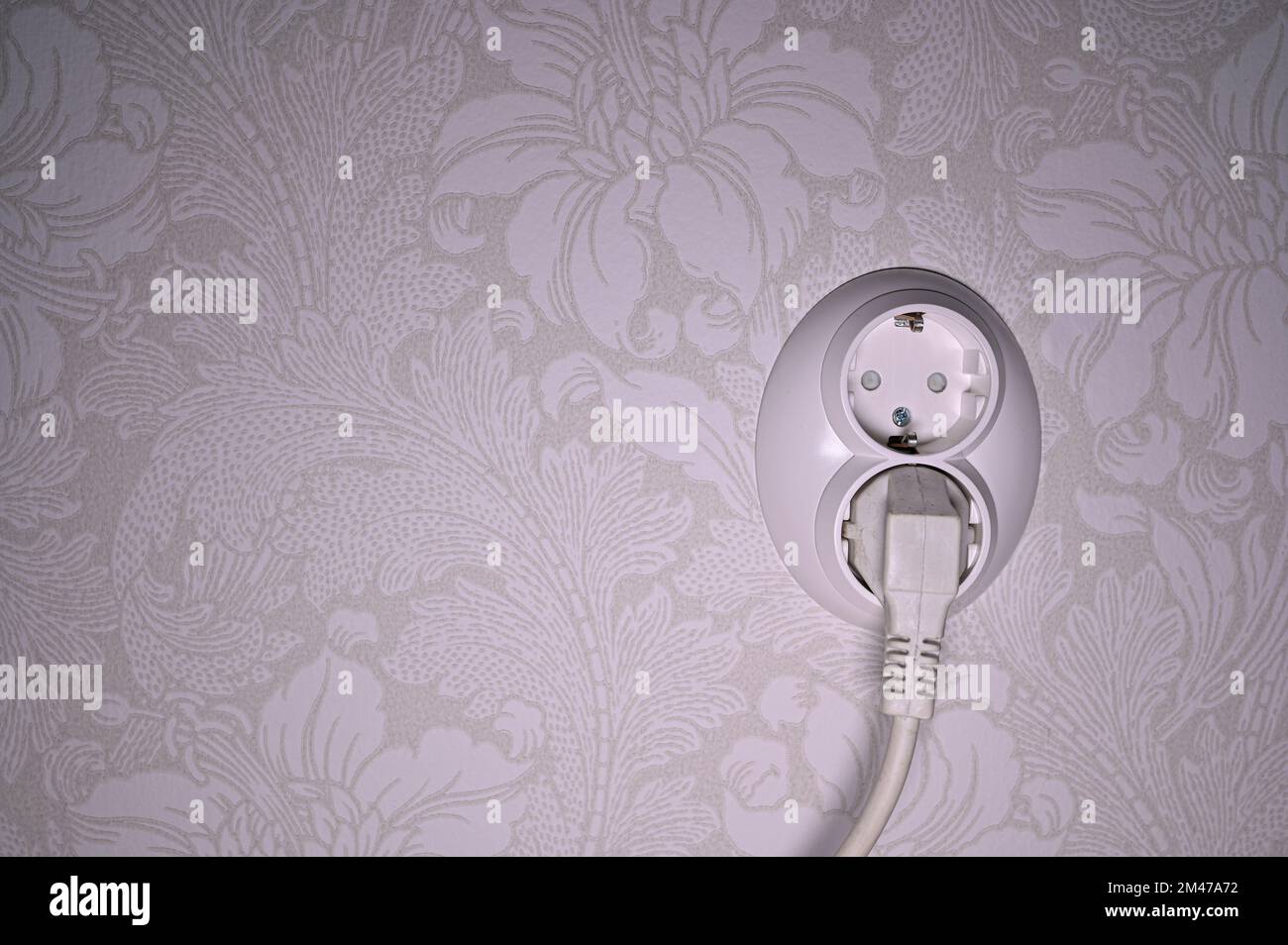 electric socket and cable indoors in Sweden Stock Photo - Alamy