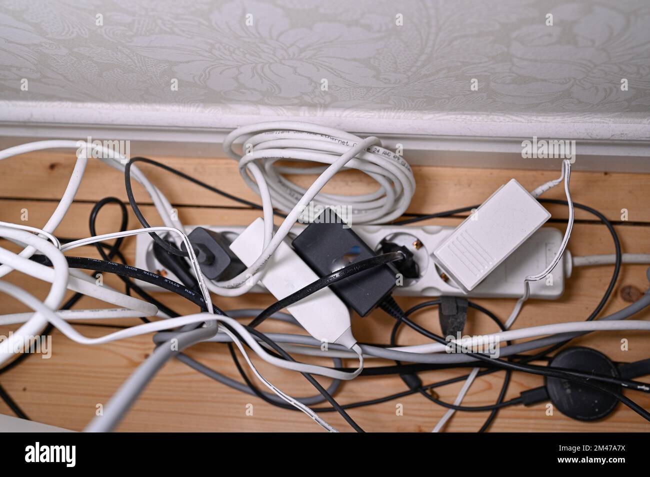 electric socket and cable indoors in Sweden Stock Photo - Alamy