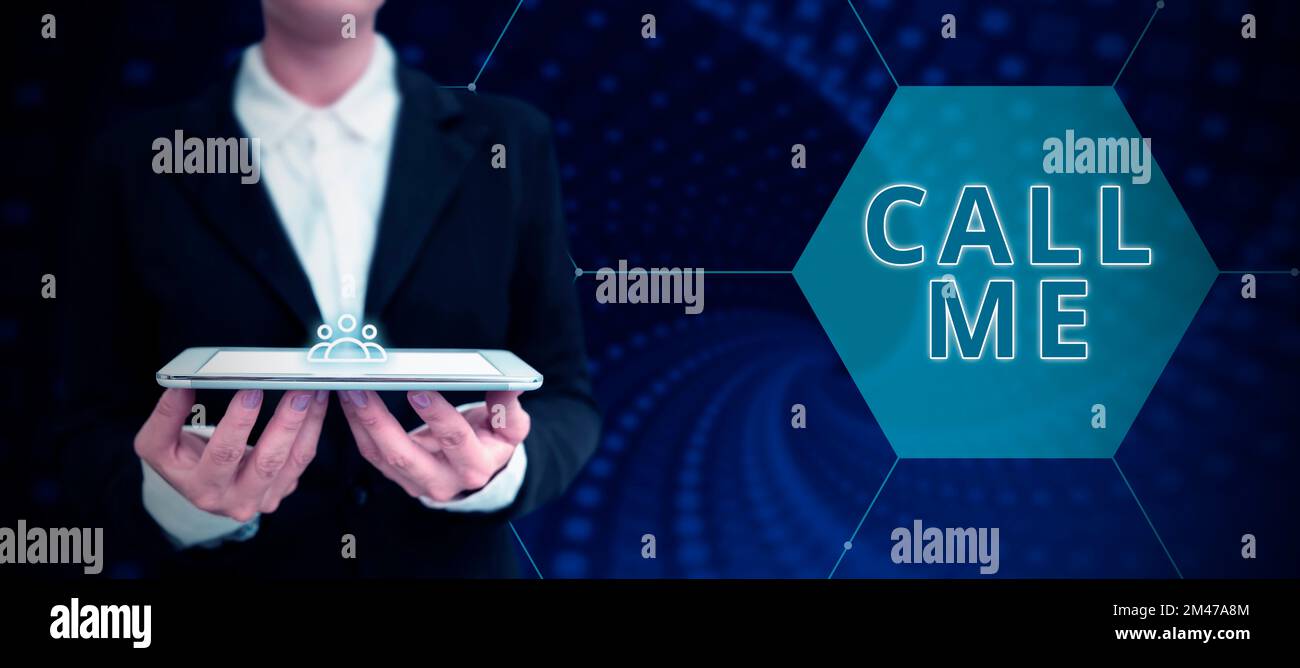 Text showing inspiration Call Me. Word for Asking for communication by ...