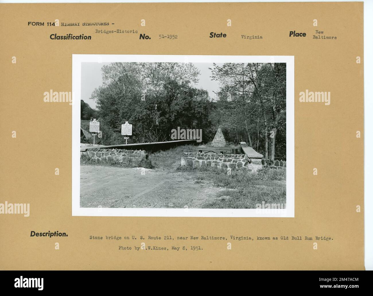 Stone Bridge on U.S. Route 211. Original caption: Near New Baltimore ...