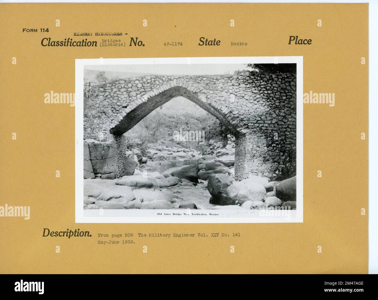 Old Aztec Bridge Near Xochicalco, Mexico. Original caption: From page ...