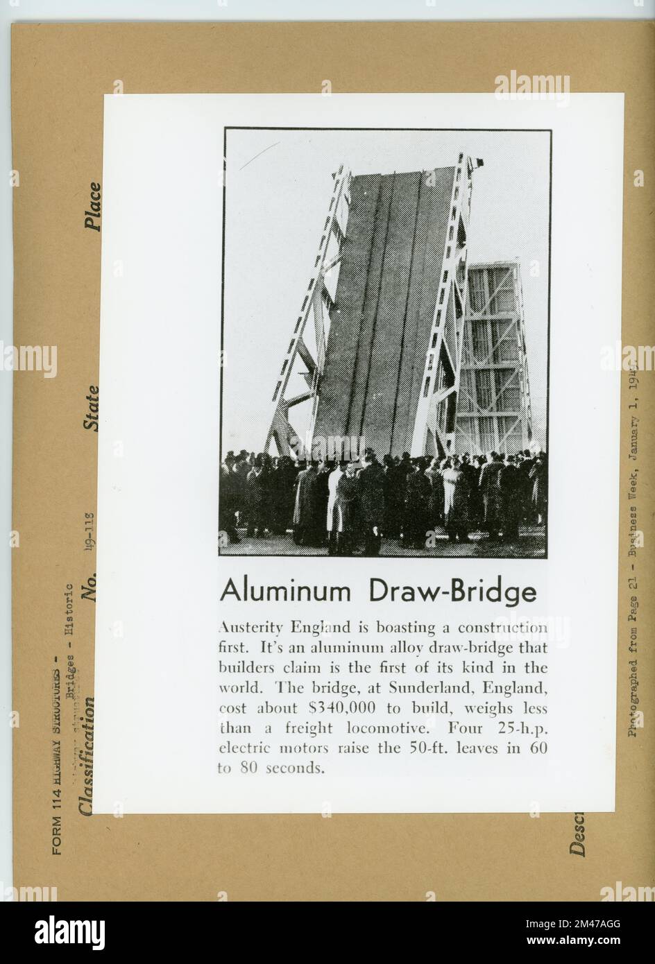 Aluminum Drawbridge. Original caption: Photographed from Page 21 ...