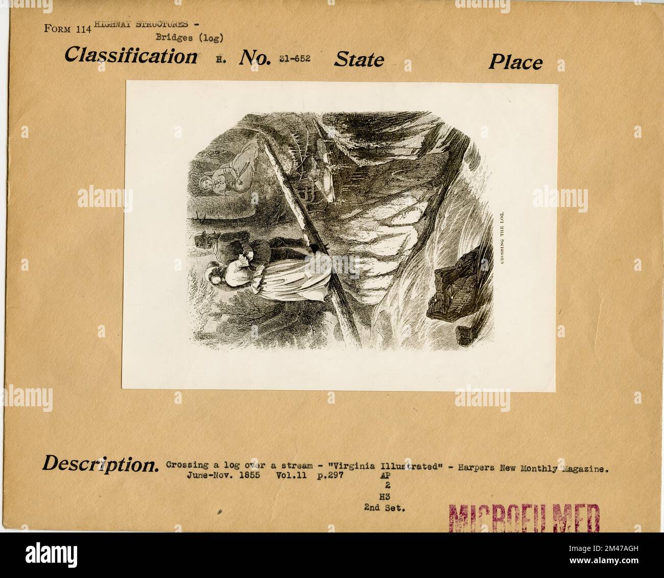 Log over a Stream. Original caption: Crossing a log over a stream ...