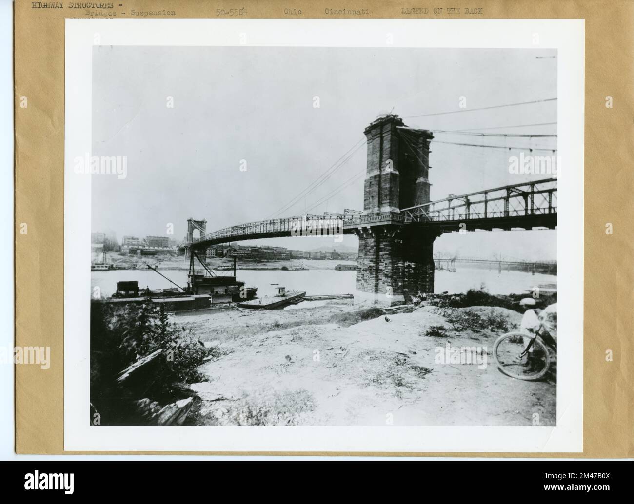 Cincinnati-Covington Bridge. Original caption: Cincinnati-Covington ...
