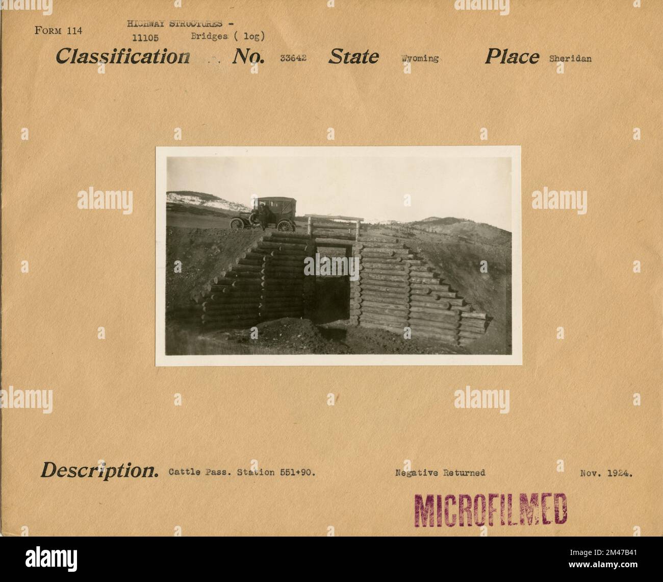 Cattle Pass. Original caption: Cattle Pass. Station 551+90. State ...