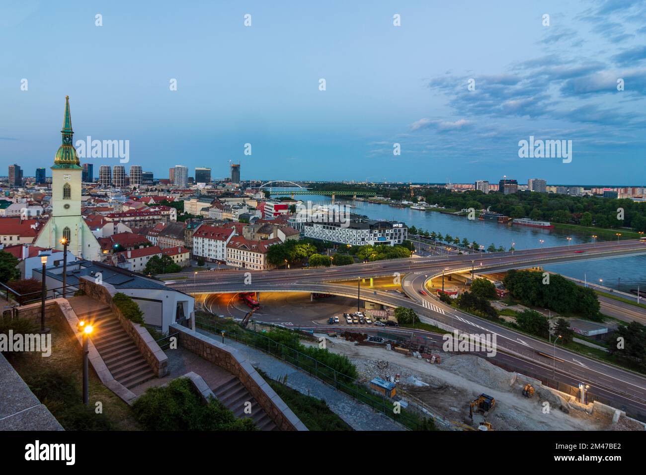 Bratislava (Pressburg): view from Bratislava Castle to Old Town (left ...