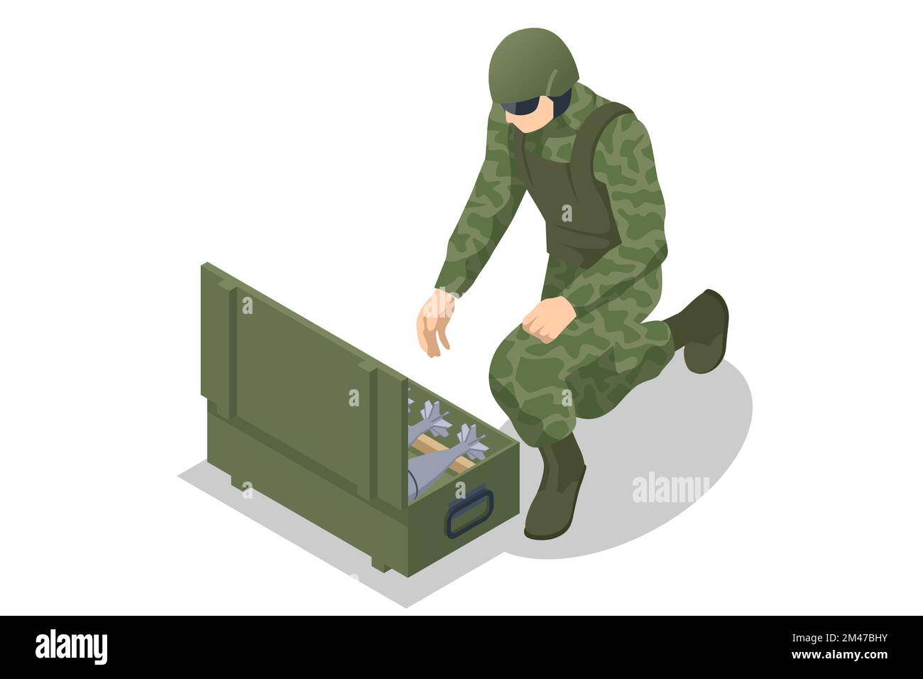 Isometric Special Forces Soldier Police, Swat Team Member. Soldier with ...