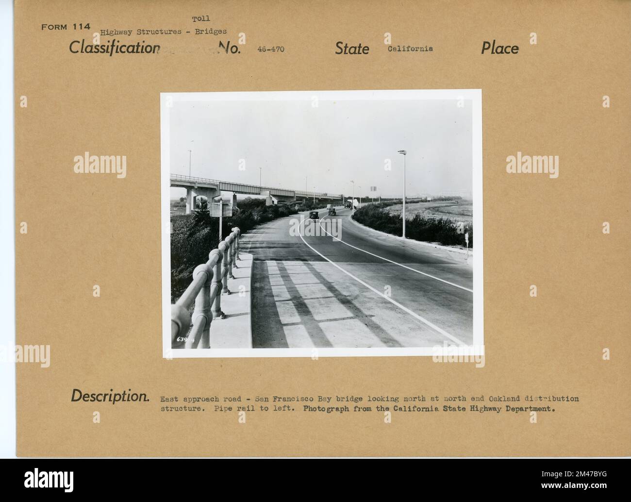 East approach road - San Francisco Bay bridge looking north at north ...