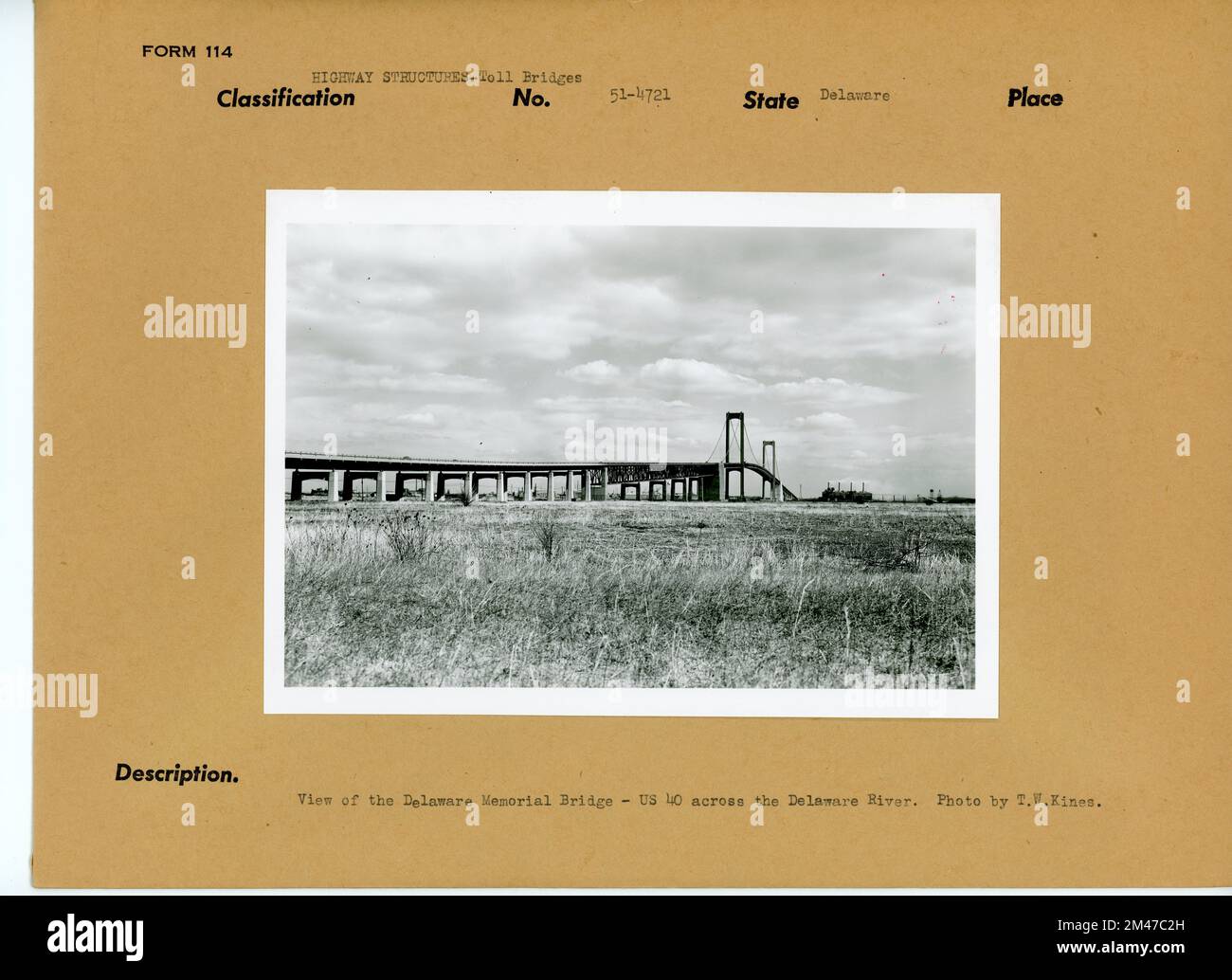 View of the Delaware Memorial Bridge, U.S. 40 across the Delaware River ...