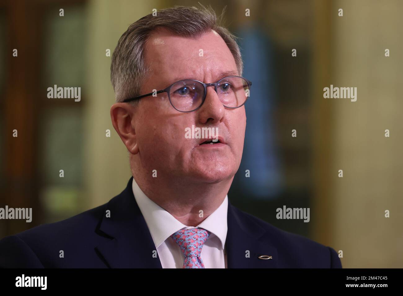 Sir Jeffrey Donaldson, leader of the DUP, with party colleague Gordon ...