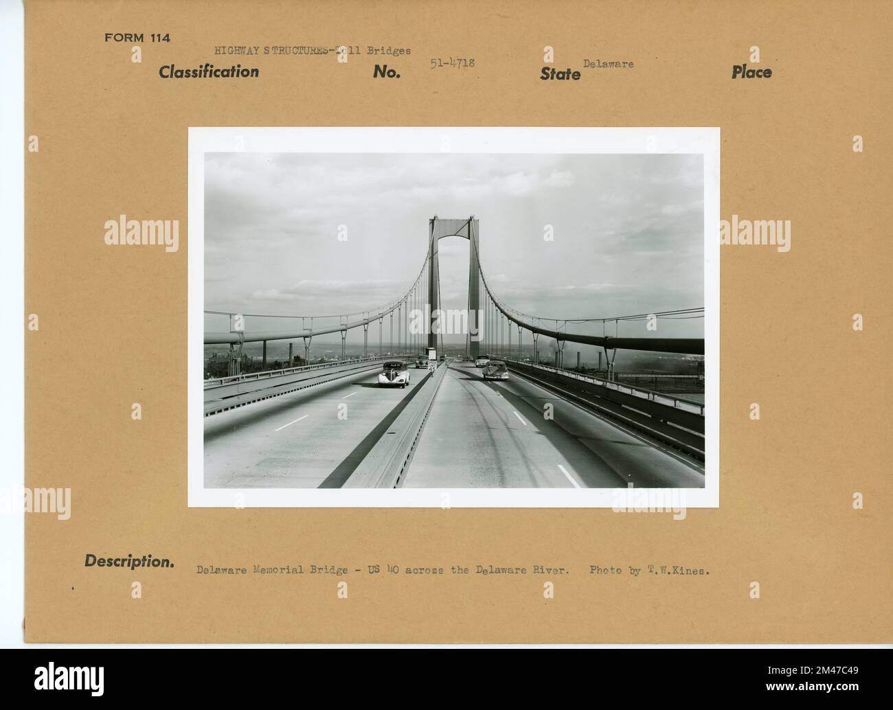 Delaware Memorial Bridge, U.S. 40 across the Delaware River. Original ...