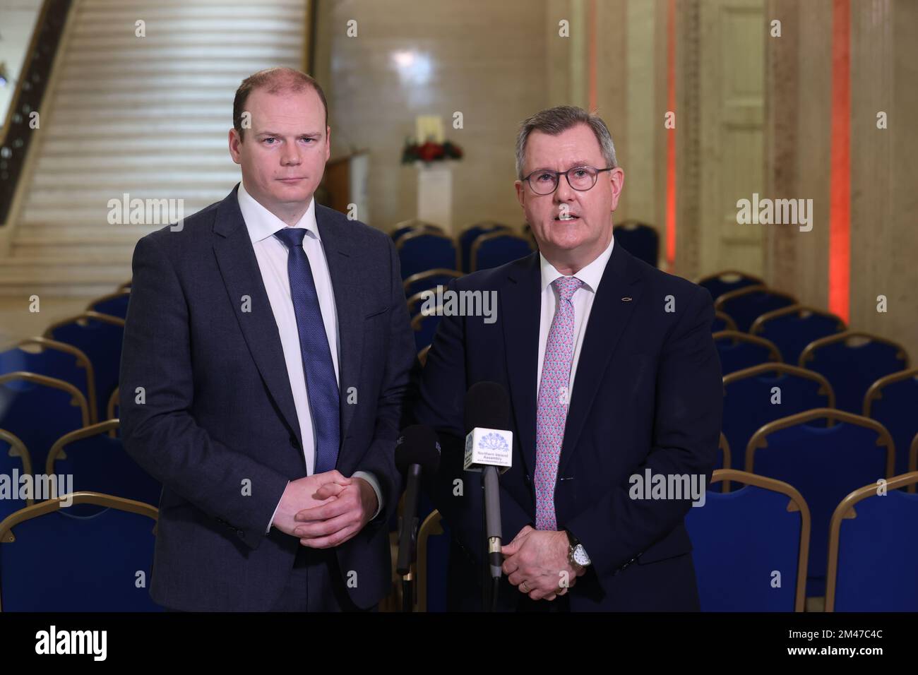 Sir Jeffrey Donaldson, leader of the DUP, with party colleague Gordon ...