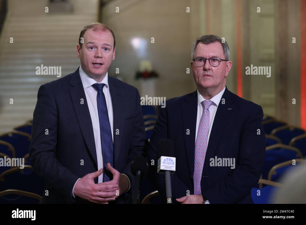 Sir Jeffrey Donaldson, leader of the DUP, with party colleague Gordon ...