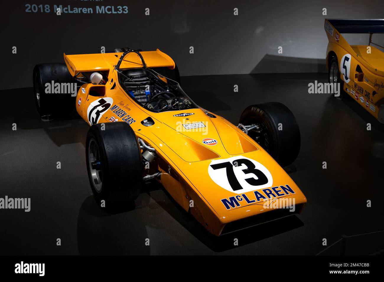 classic yellow race car from the Indianapolis 500 race 1970 McLaren ...