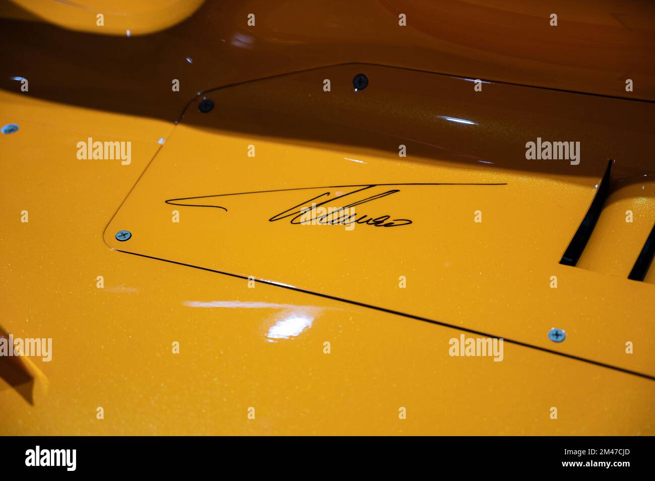 the signature of world champion driver Fernando Alonso on his 2018 ...