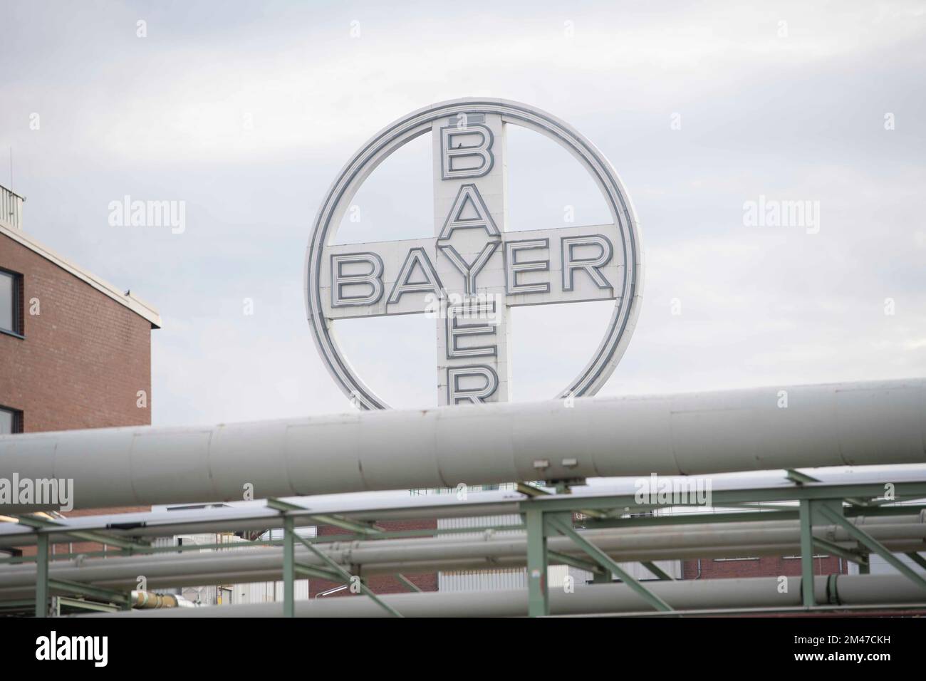 The Bayer cross over a pipeline, inauguration of the iron (III ...